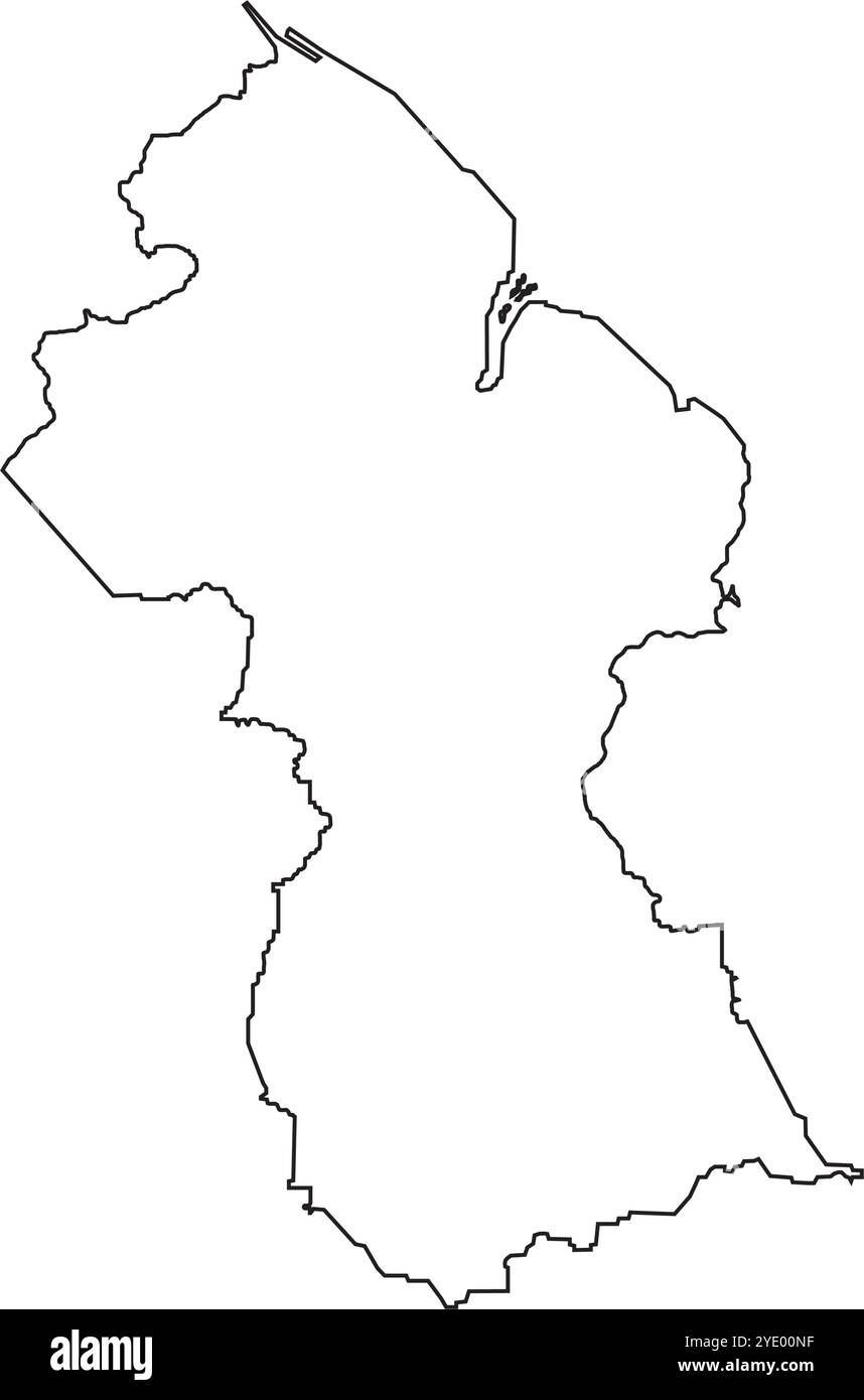 Guyana map outline hi-res stock photography and images - Alamy