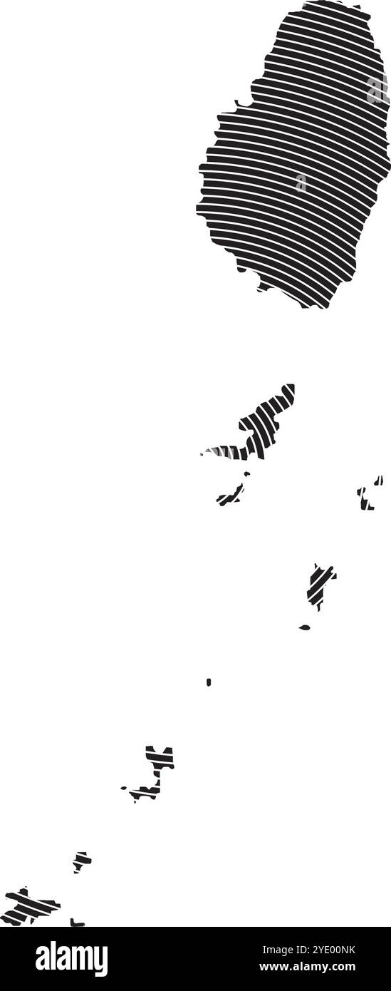 Vector map of saint vincent and the grenadines Black and White Stock ...
