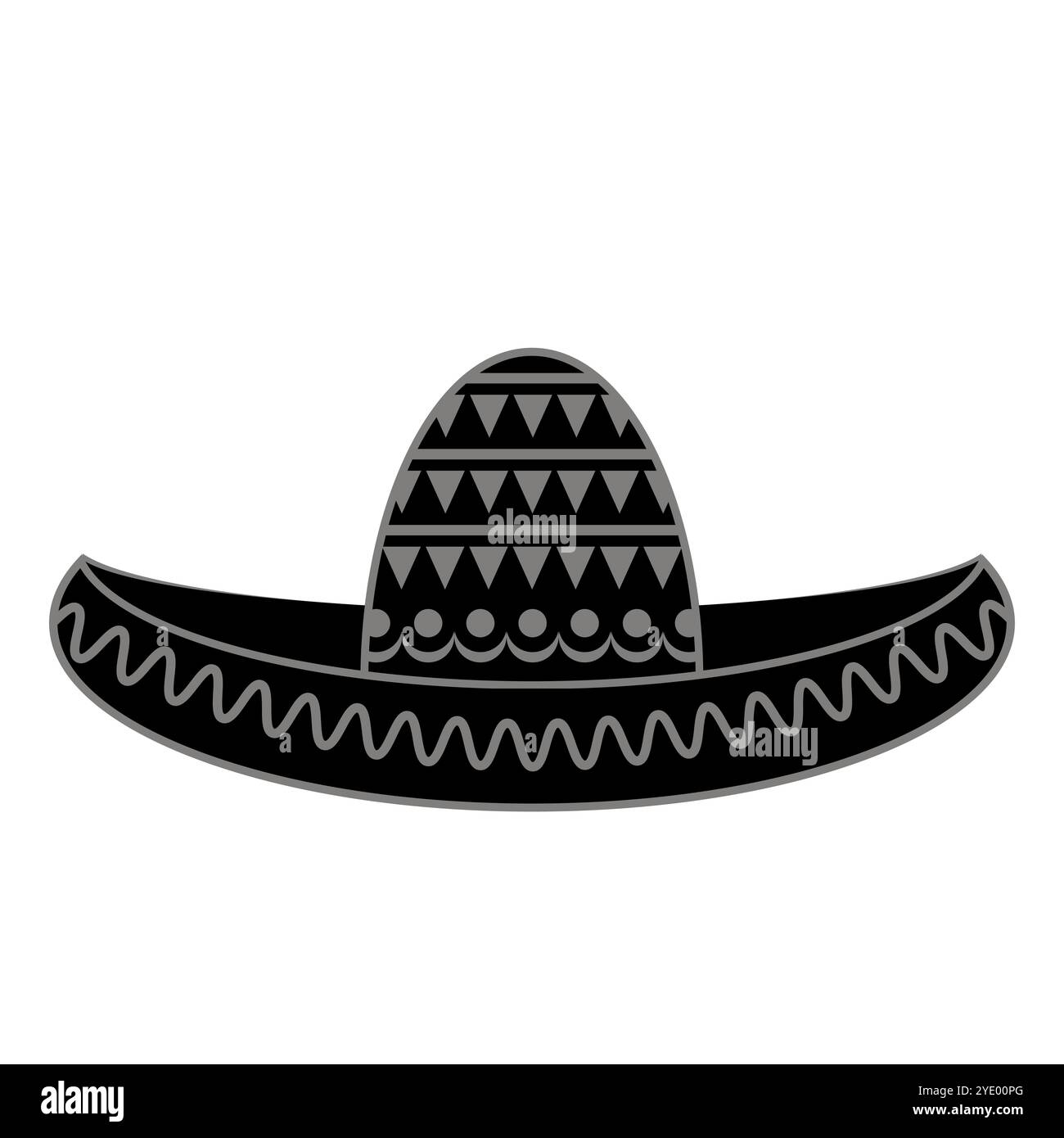 Raster Mexican sombrero with maracas. Cinco de mayo symbol isolated on ...