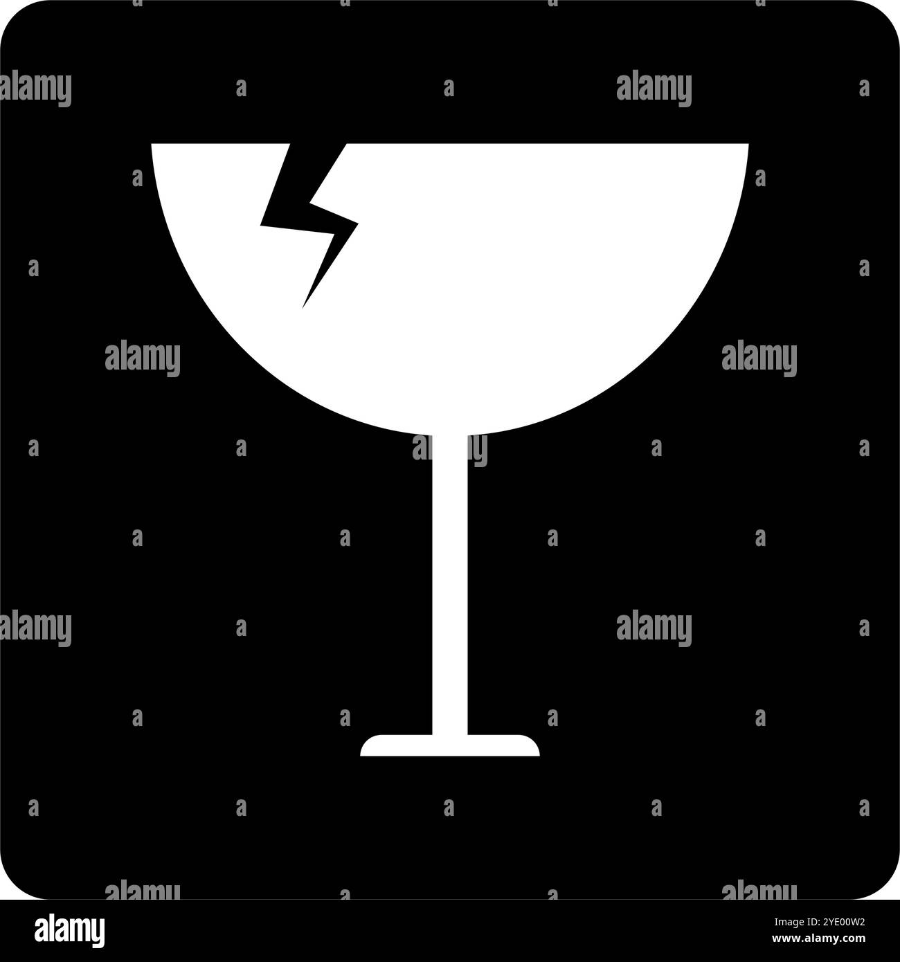 Square fragile object caution silhouette icon. Editable vector Stock ...