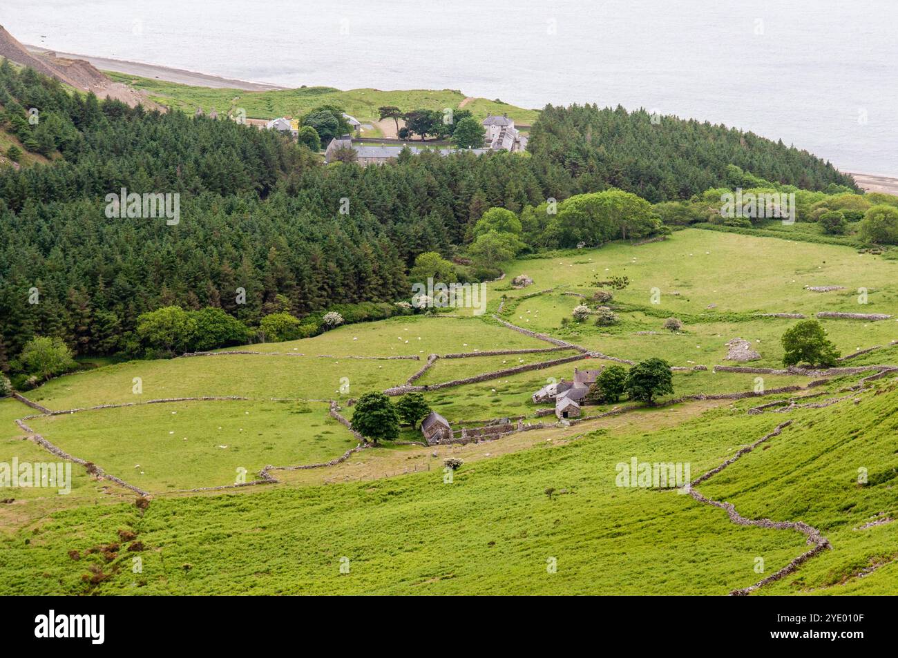 Porth y Nant village and abadoned homestead buildings are nestled in ...