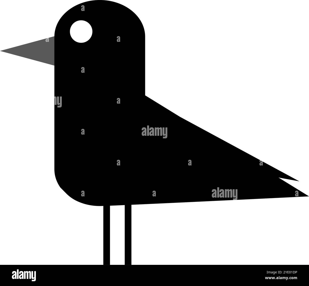 Simple crow silhouette icon. Black bird icon. Editable vector Stock ...