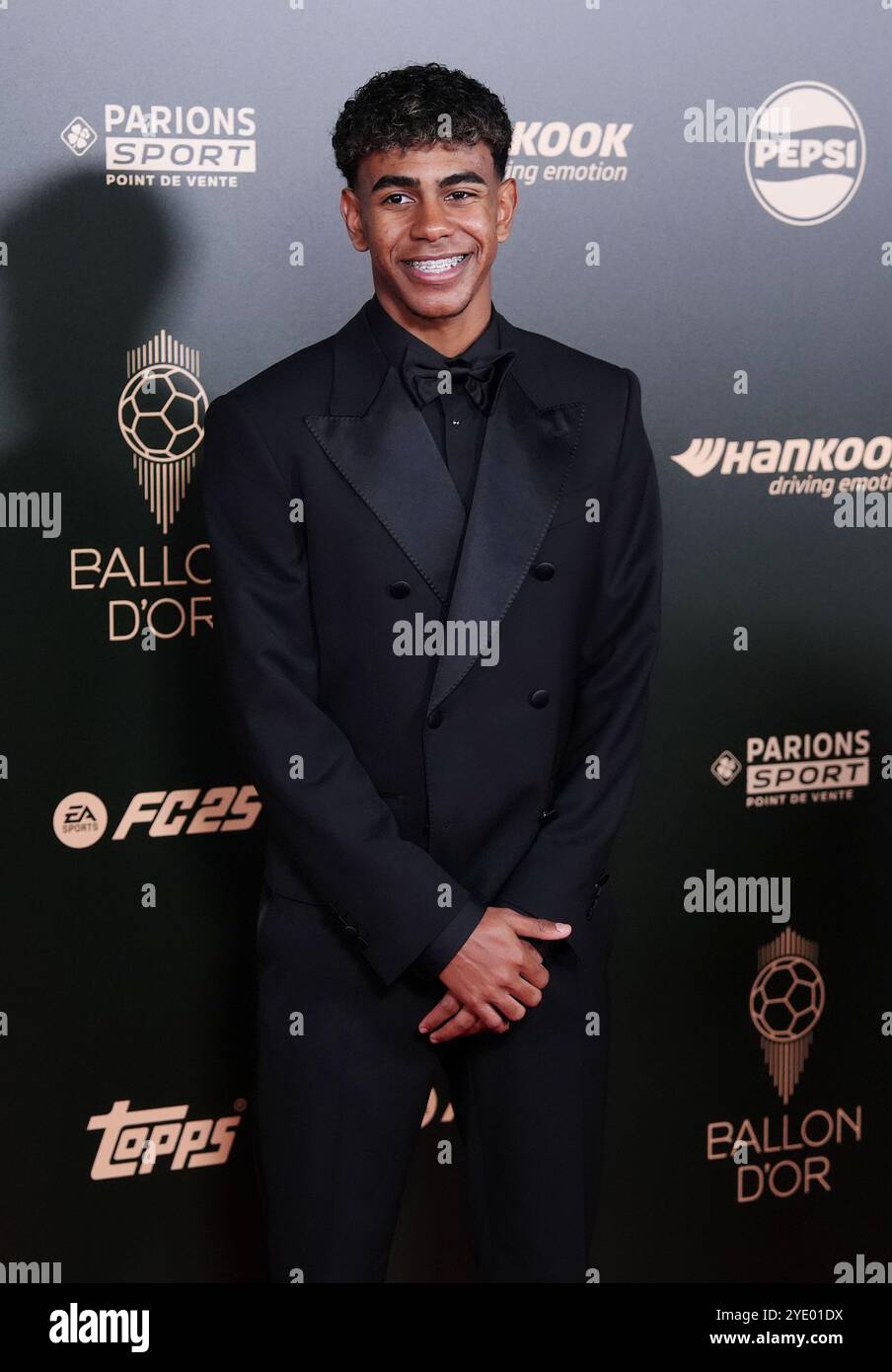 Barcelona and Spain player Lamine Yamal on the red carpet ahead of the ...