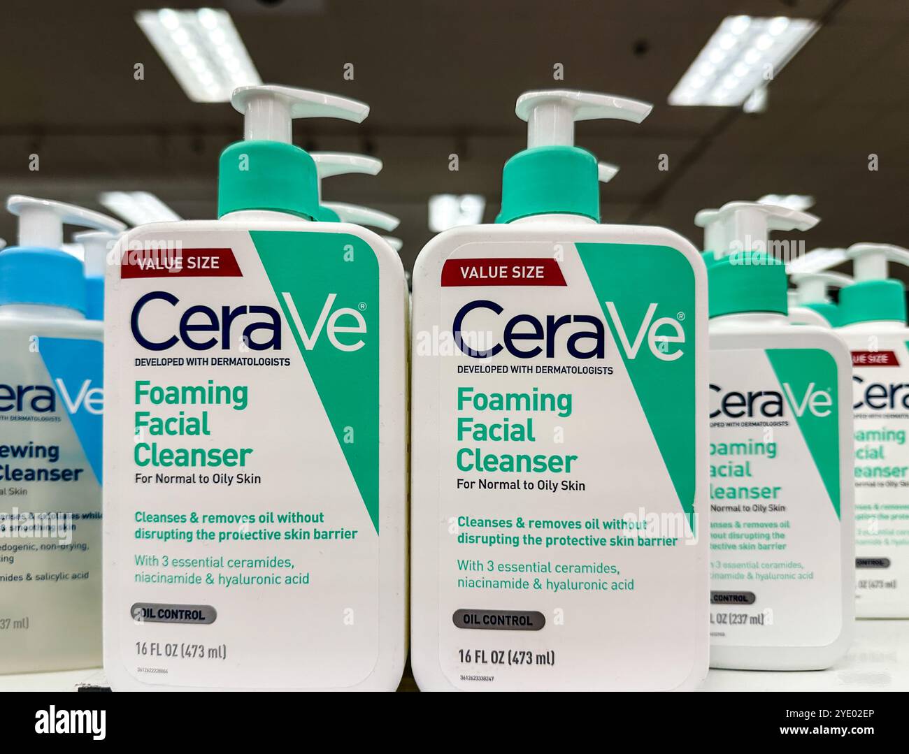 CeraVe cleansing products on a store shelf Stock Photo - Alamy