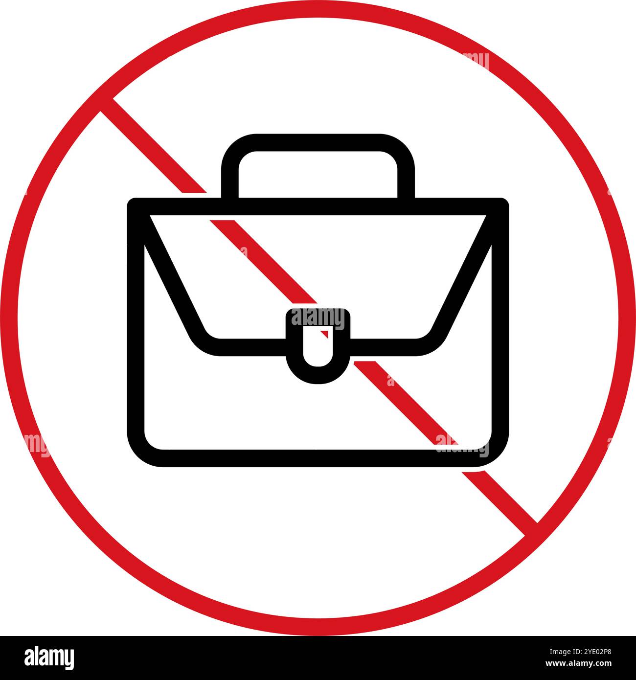 Unemployment sign. Briefcase and prohibited sign. Editable vector Stock ...