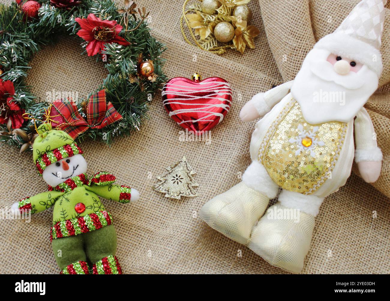 Santa Claus wearing white and golden outfit for Christmas holiday ...