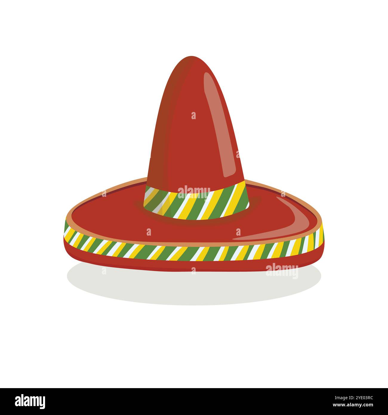 Mexican ethnic sombrero hat isolated element. Vector drawing ...