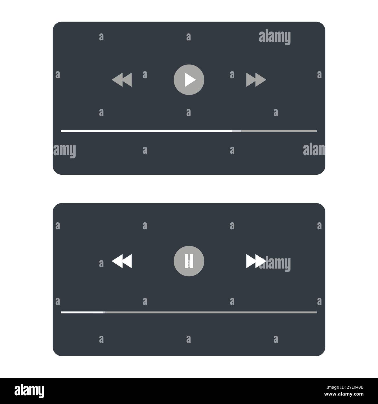 Template video player for web and mobile apps. Modern multimedia playback application. Audio ...