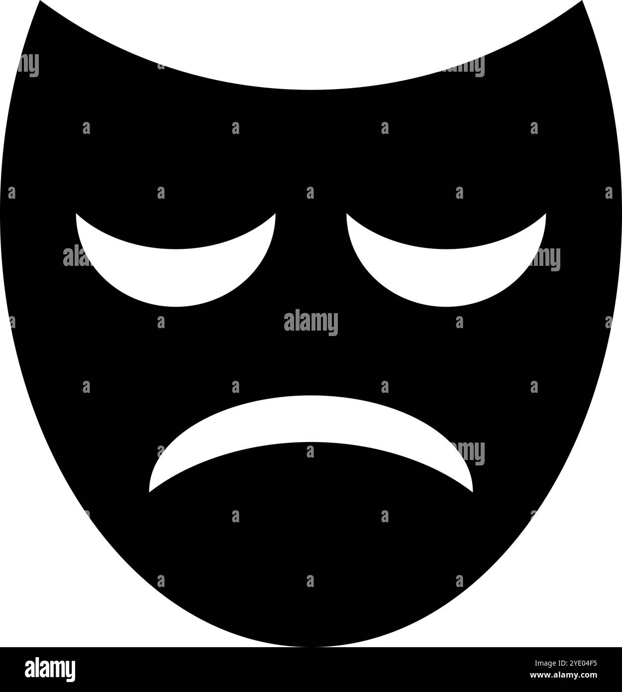 Sad face mask silhouette icon. Editable vector Stock Vector Image & Art ...