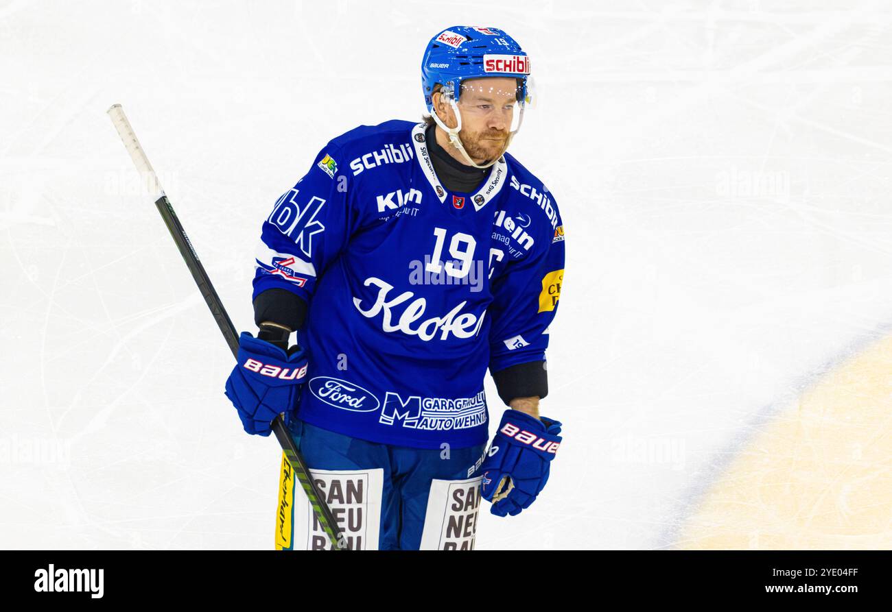 Kloten, Switzerland, 5th Oct 2024: #19 Steve Kellenberger, defender EHC ...