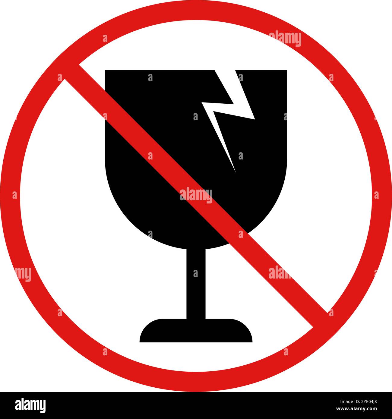 Fragile caution icon. Broken glass. Editable vector Stock Vector Image ...