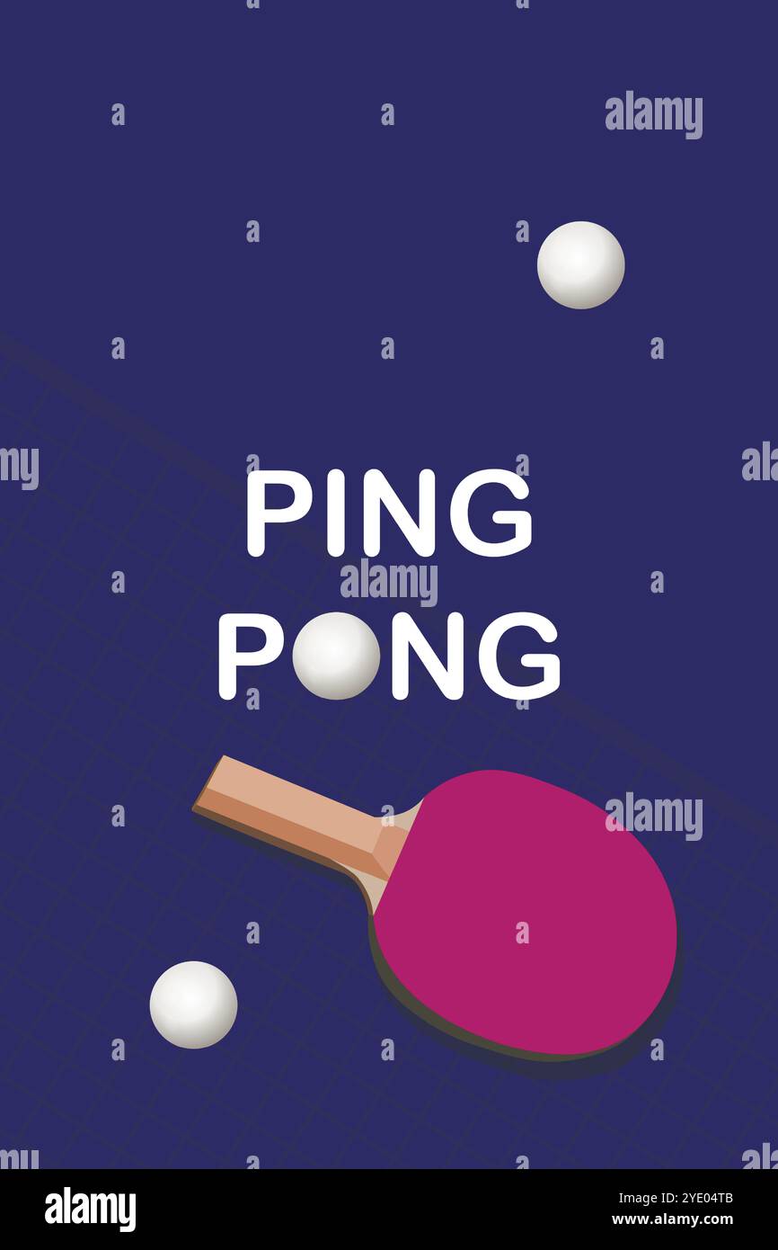 Ping pong banner template. Racket and ball for playing table tennis ...