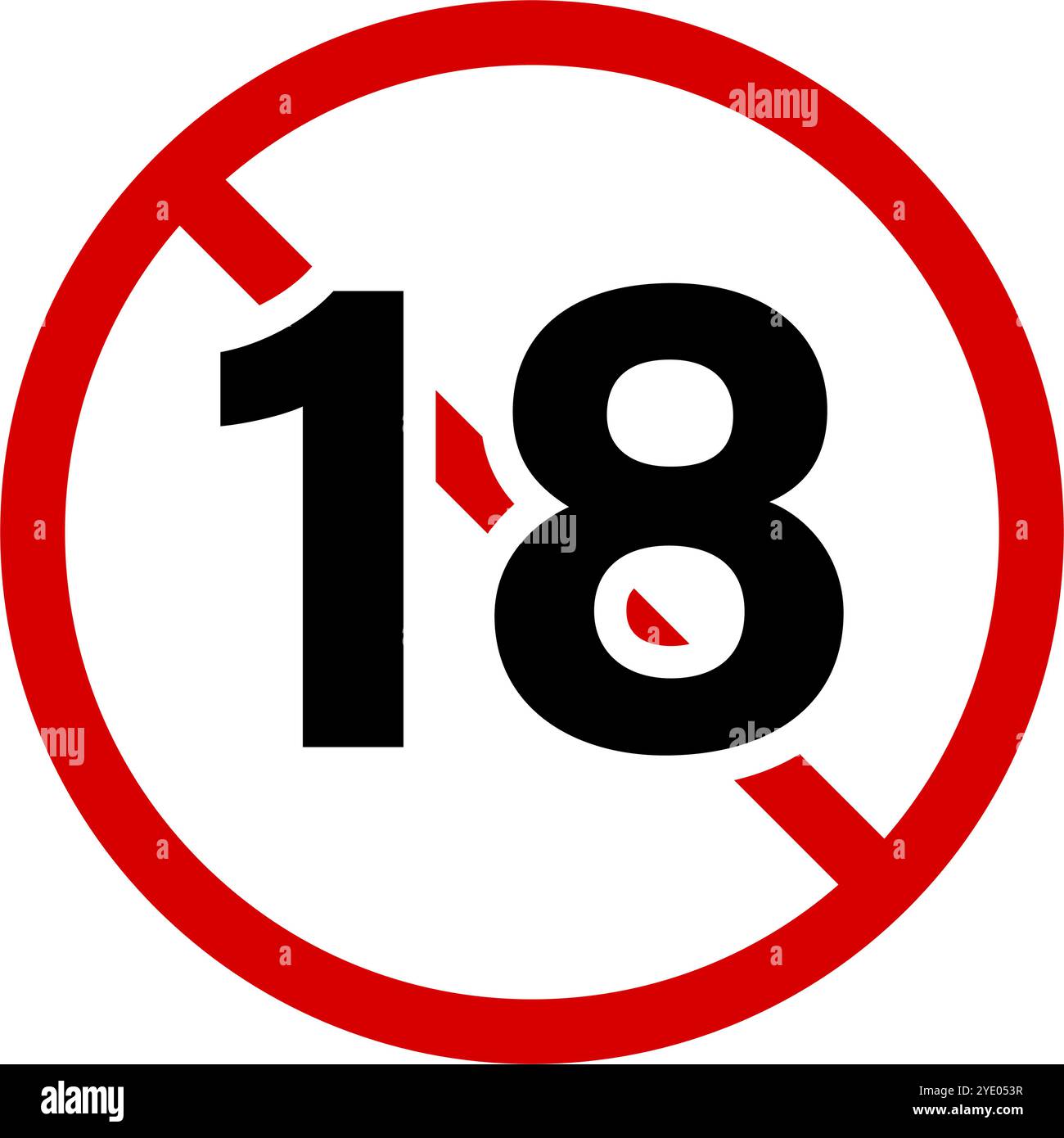 Simple restrictions under 18 years icon. Age limit sign icon. Editable vector Stock Vector Image ...