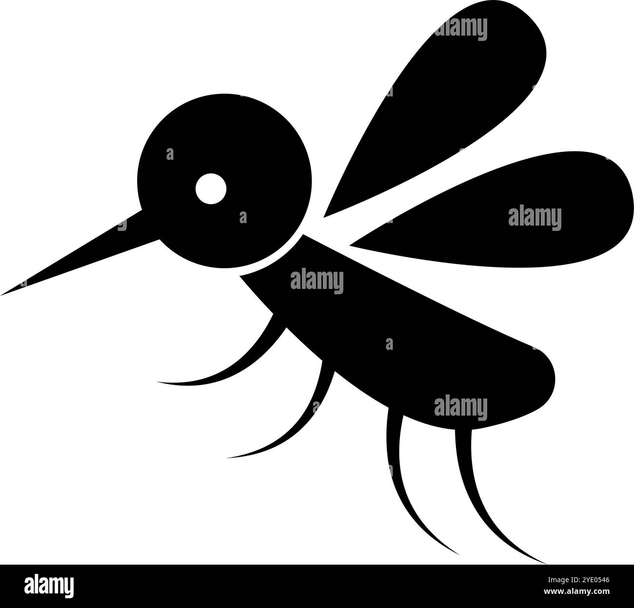 Flat design mosquito silhouette icon. Editable vector Stock Vector ...