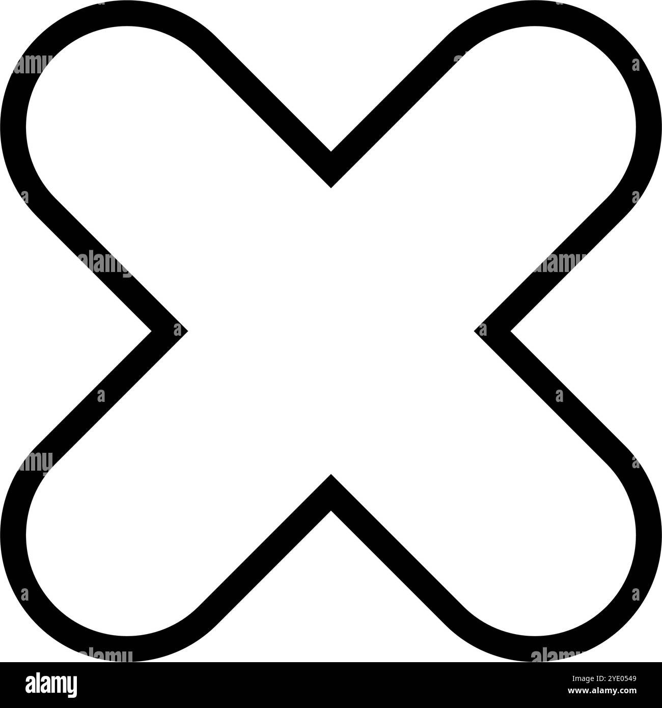 Simple cross sign. Prohibition and regulation. Editable vector Stock ...