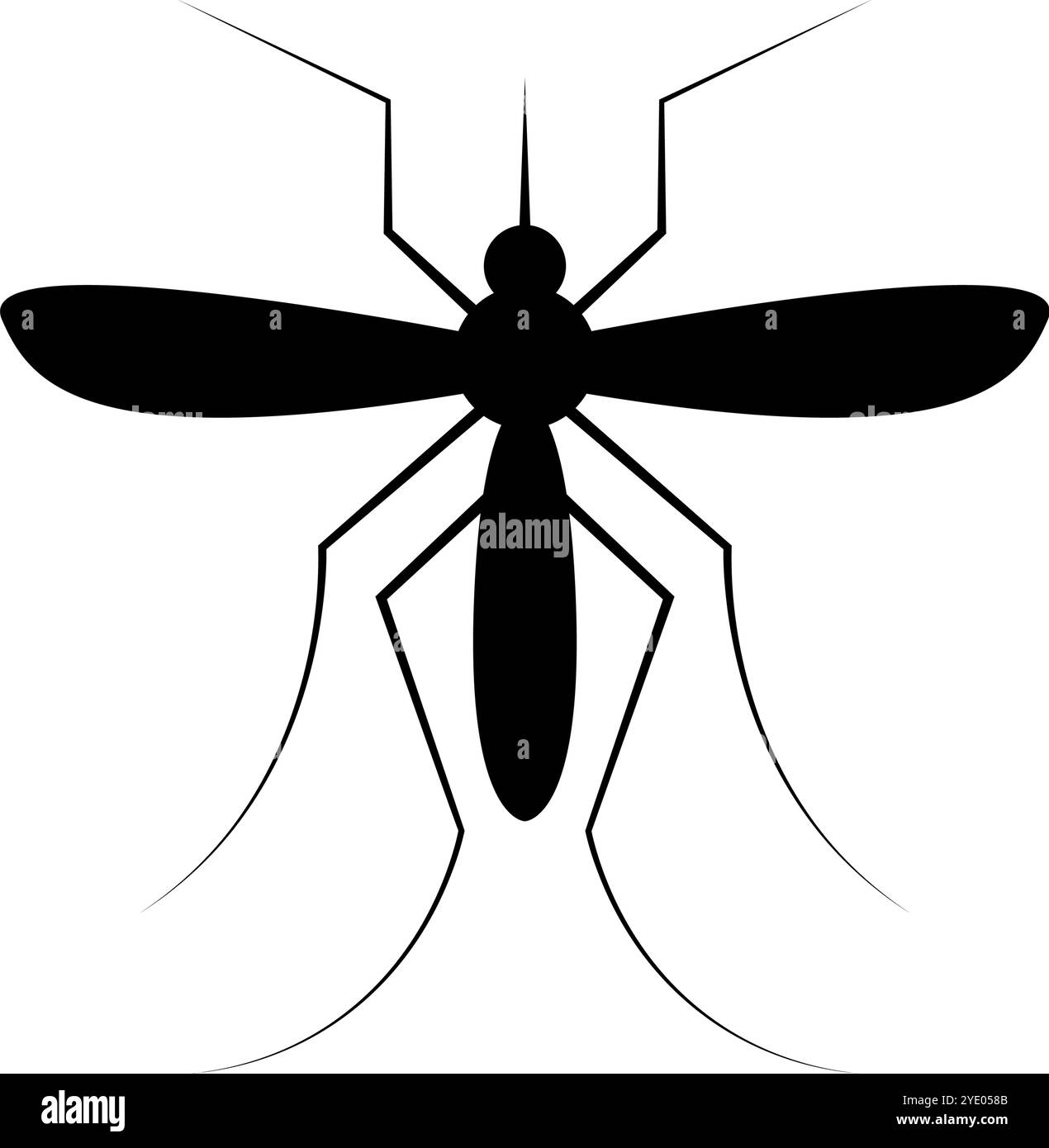 Mosquito silhouette icon. Malaria. Editable vector Stock Vector Image ...