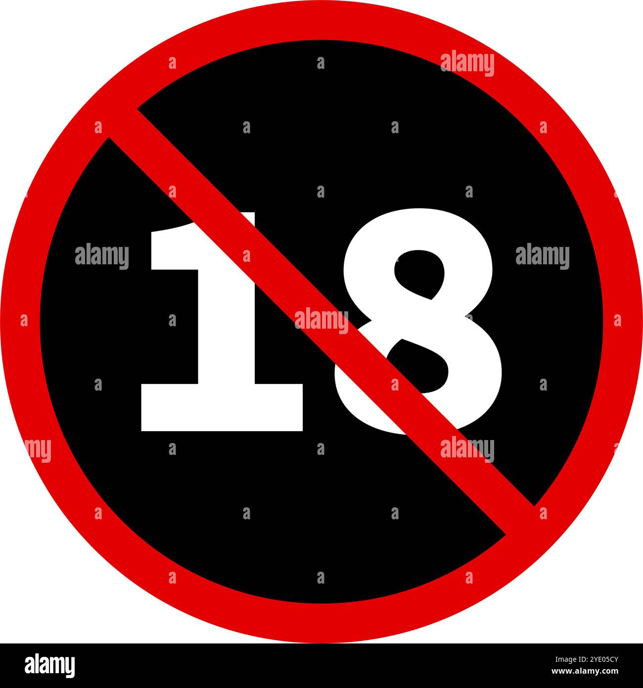 Under 18 years old restricted icon. Editable vector Stock Vector Image ...