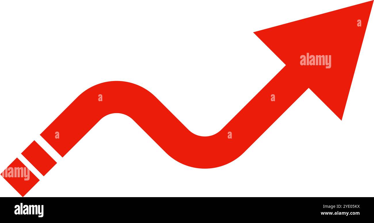 Rising red arrow. Uptrend or increase in sales. Editable vector Stock ...