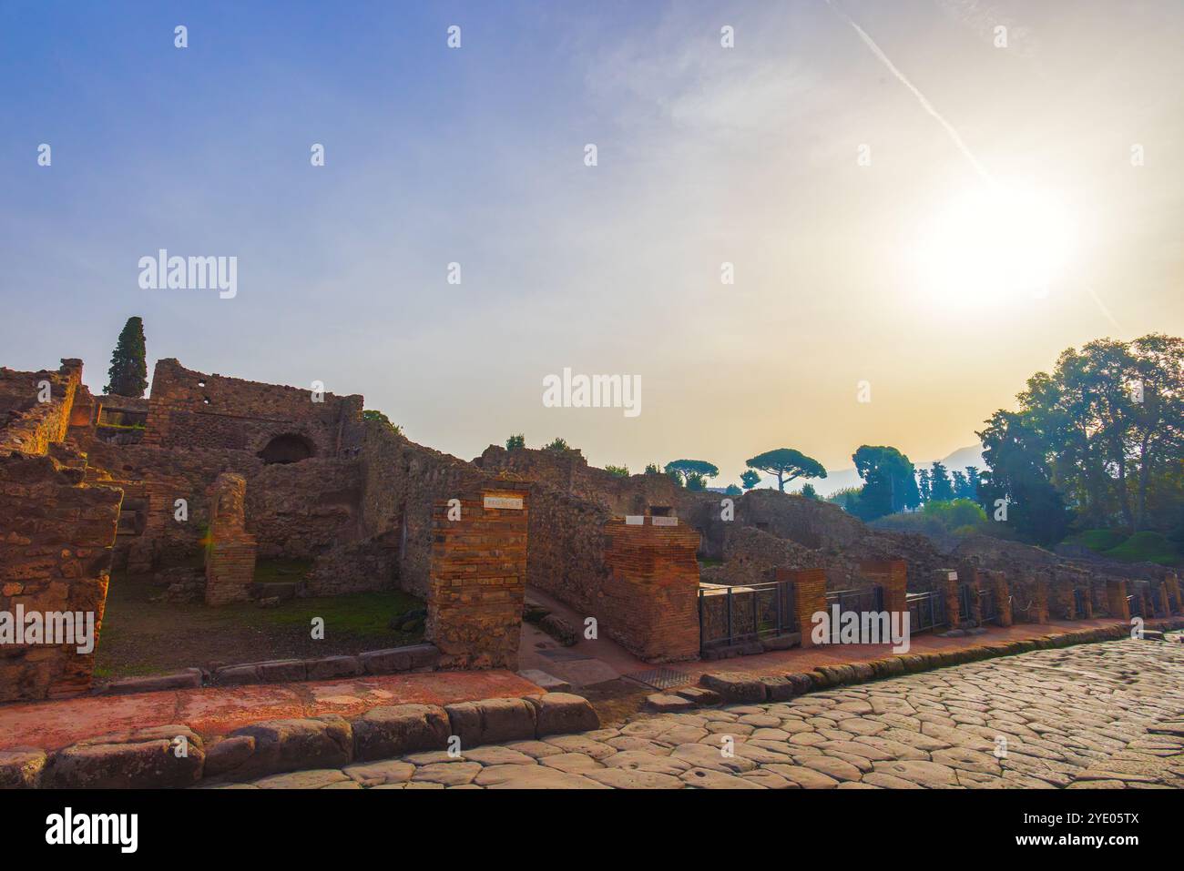 Ancient ruins of Pompei city, Naples, Italy. View of ancient city of ...