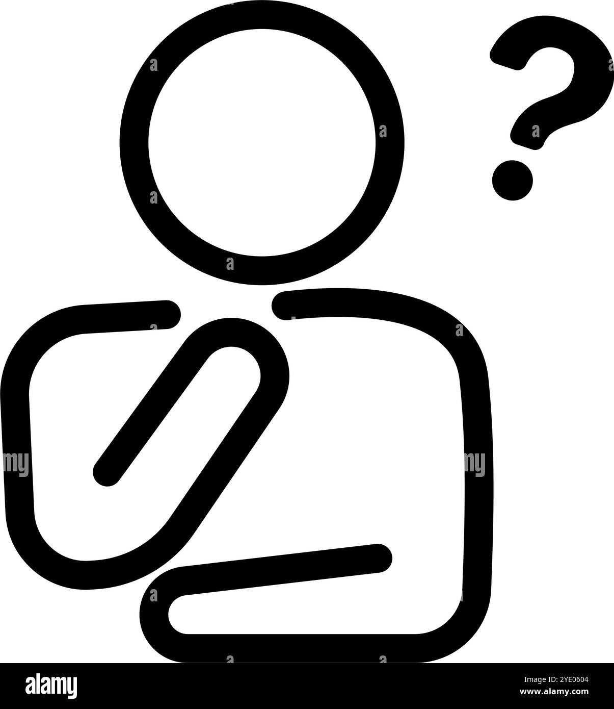 Simple troubled person icon. Questioning person. Editable vector Stock ... Simple troubled person icon. Questioning person. Editable vector Stock ...