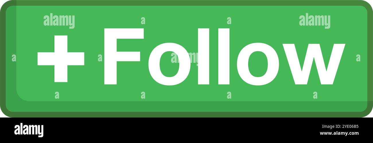 Flat design green follow button. Editable vector Stock Vector Image ...