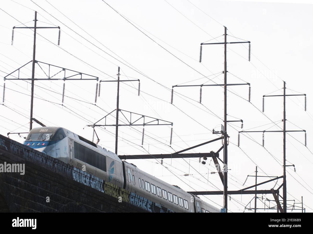 An Amtrak Acela train crosses the Pennsylvania Railroad, Connecting ...