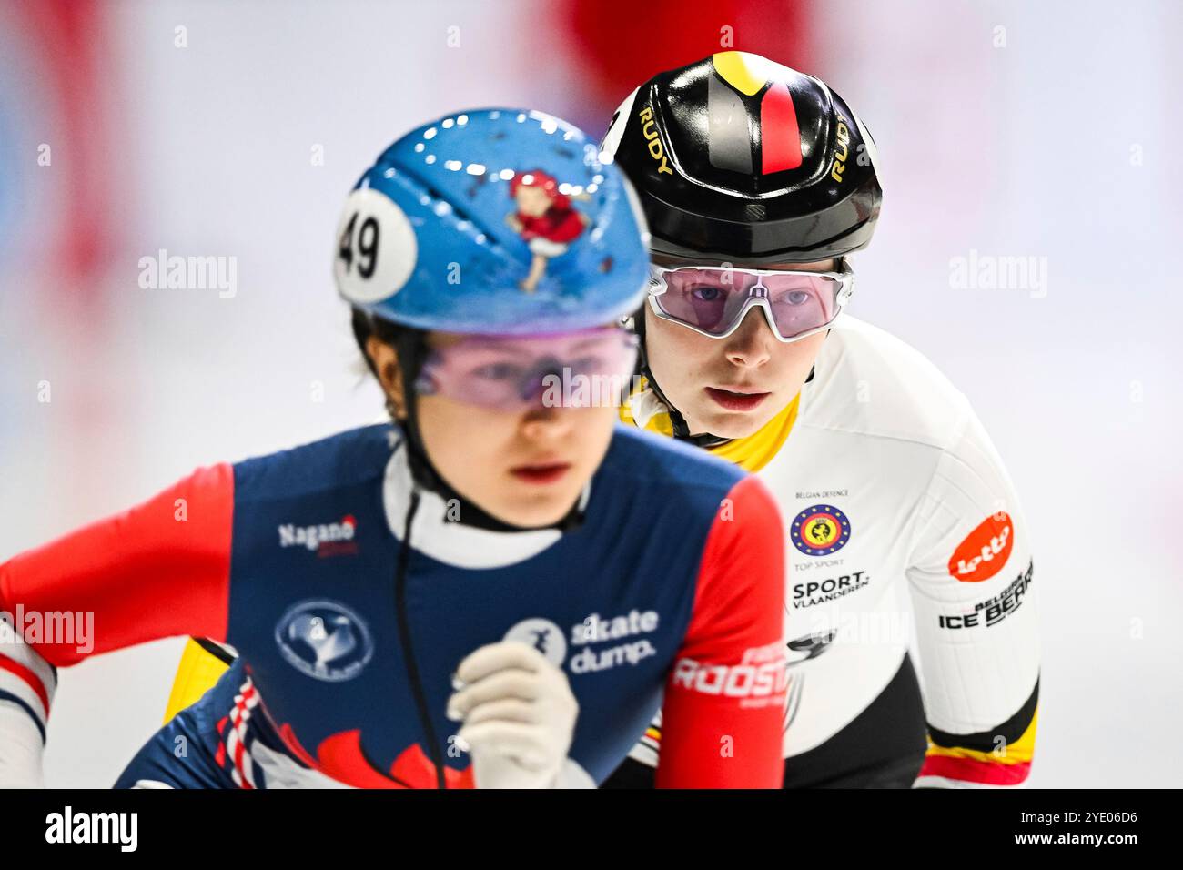 MONTREAL, QC - OCTOBER 25: Tineke Den Dulk (BEL) races at ISU Short ...