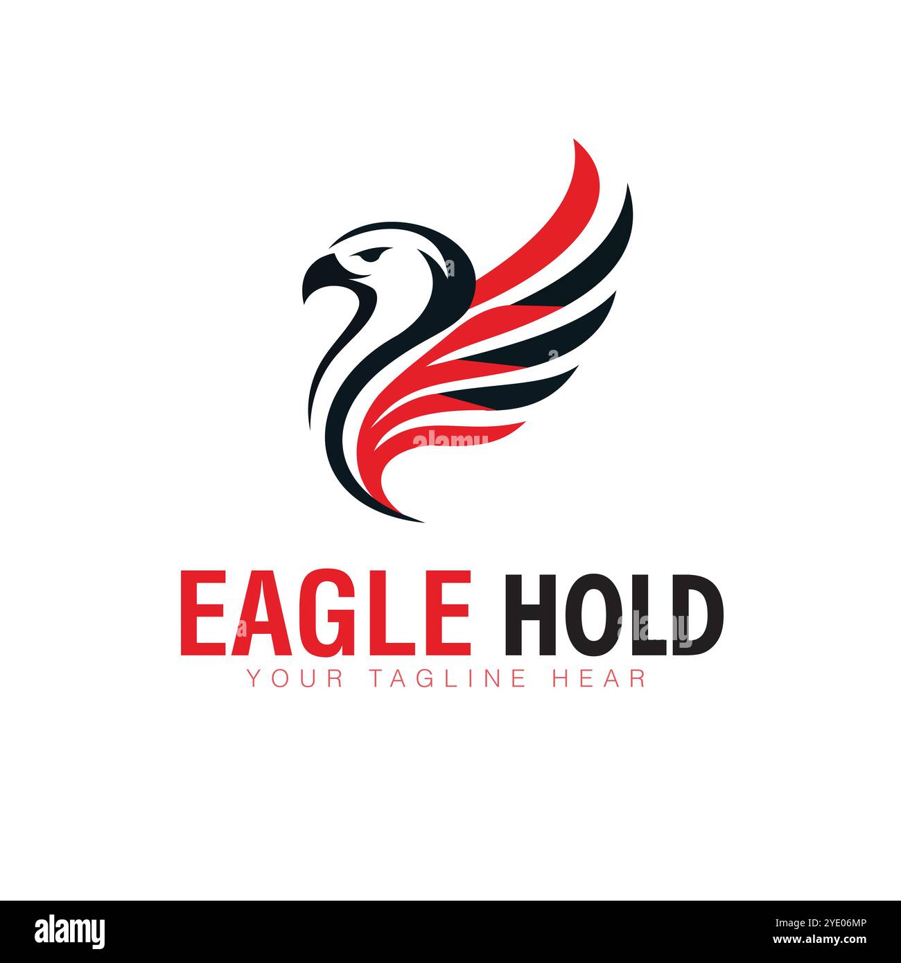 Modern Eagle Wing Logo – Bold Red and Black Vector Template for Professional Branding Stock ...