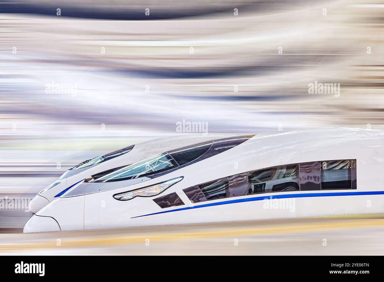 Modern high speed train at the railways station Stock Photo - Alamy