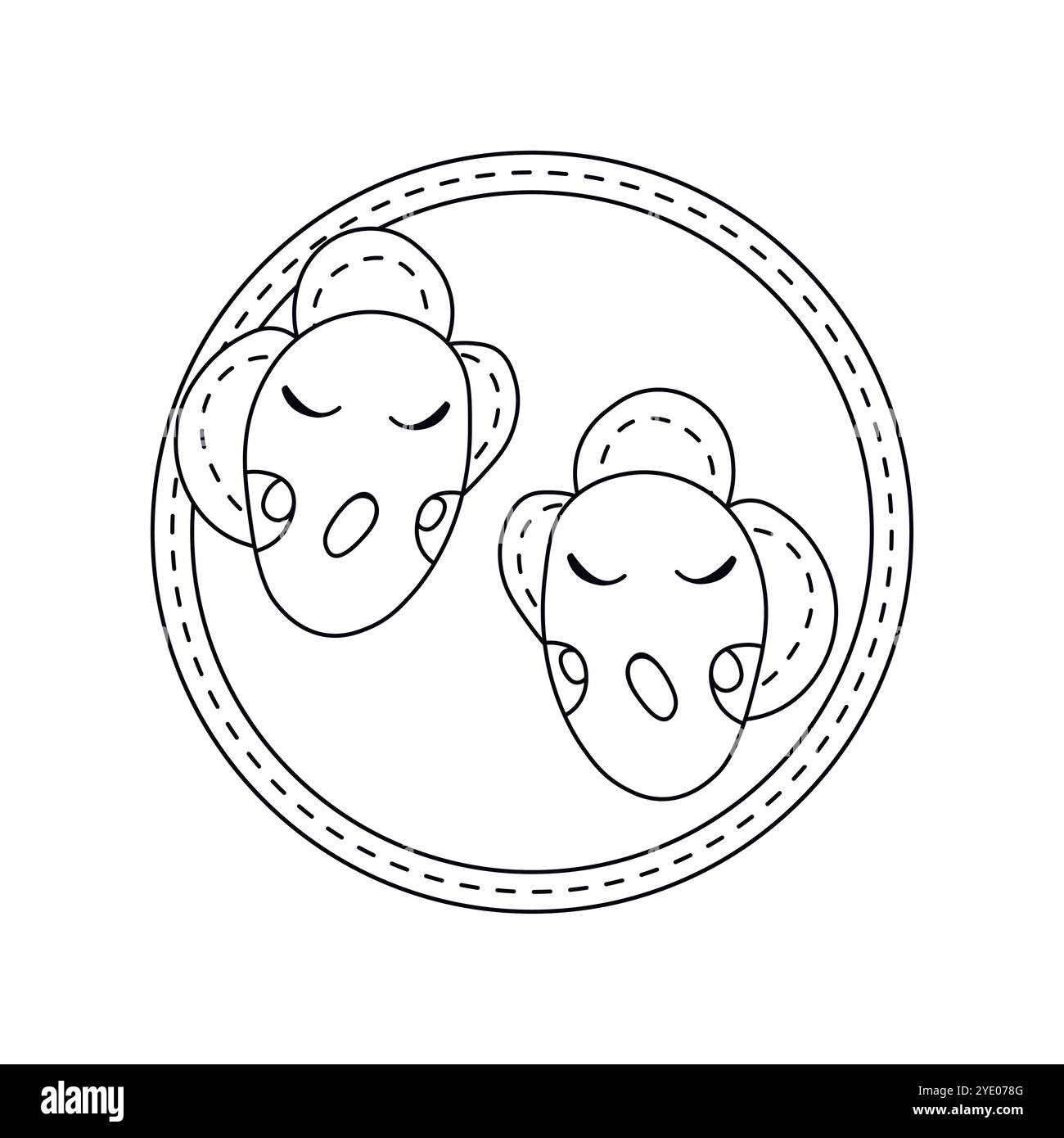 Zodiac horoscope. Gemini astrological icon symbol. Stylized star sign ...