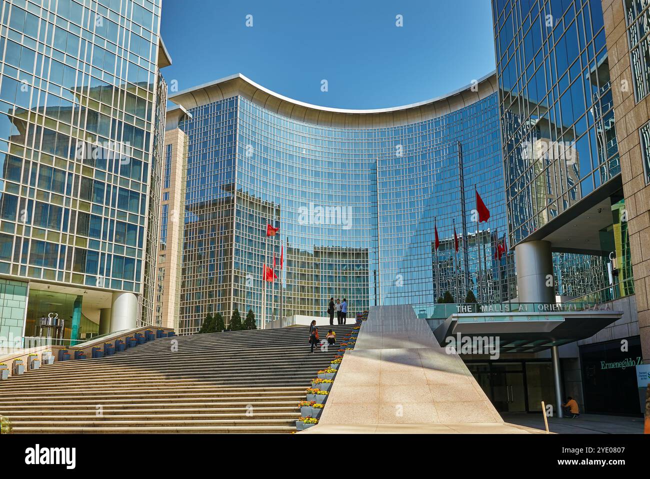 Old building , historic, and modern residential part of Beijing with ...