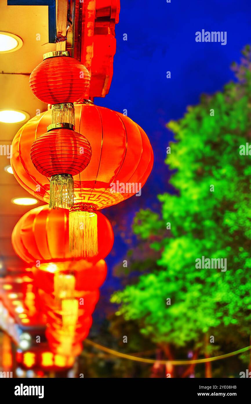 Traditional Chinese red lanterns ( balls). Beijing, China Stock Photo ...