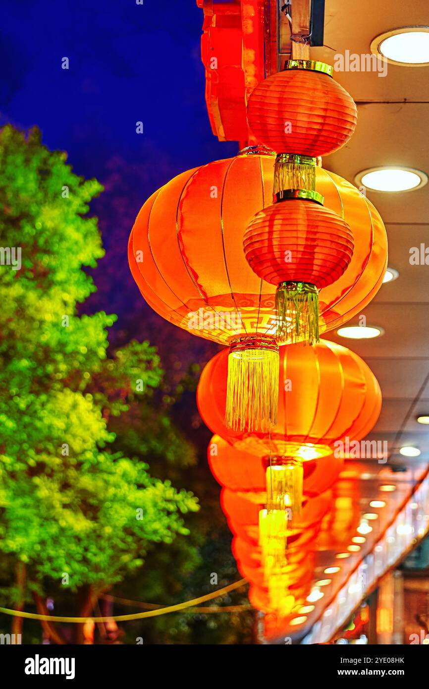Traditional Chinese red lanterns ( balls). Beijing, China Stock Photo ...