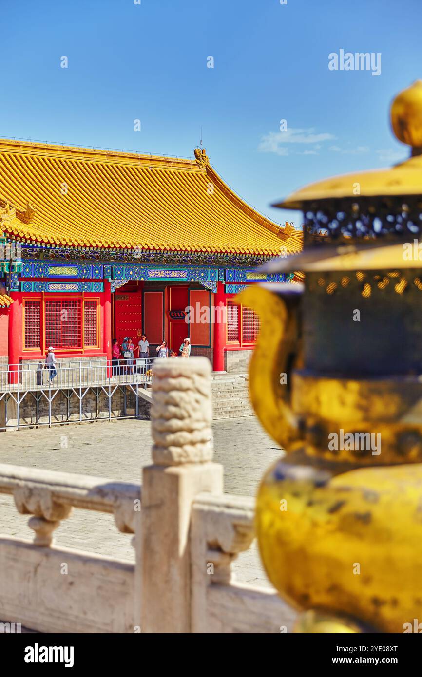 Old building , historic, and modern residential part of Beijing with ...