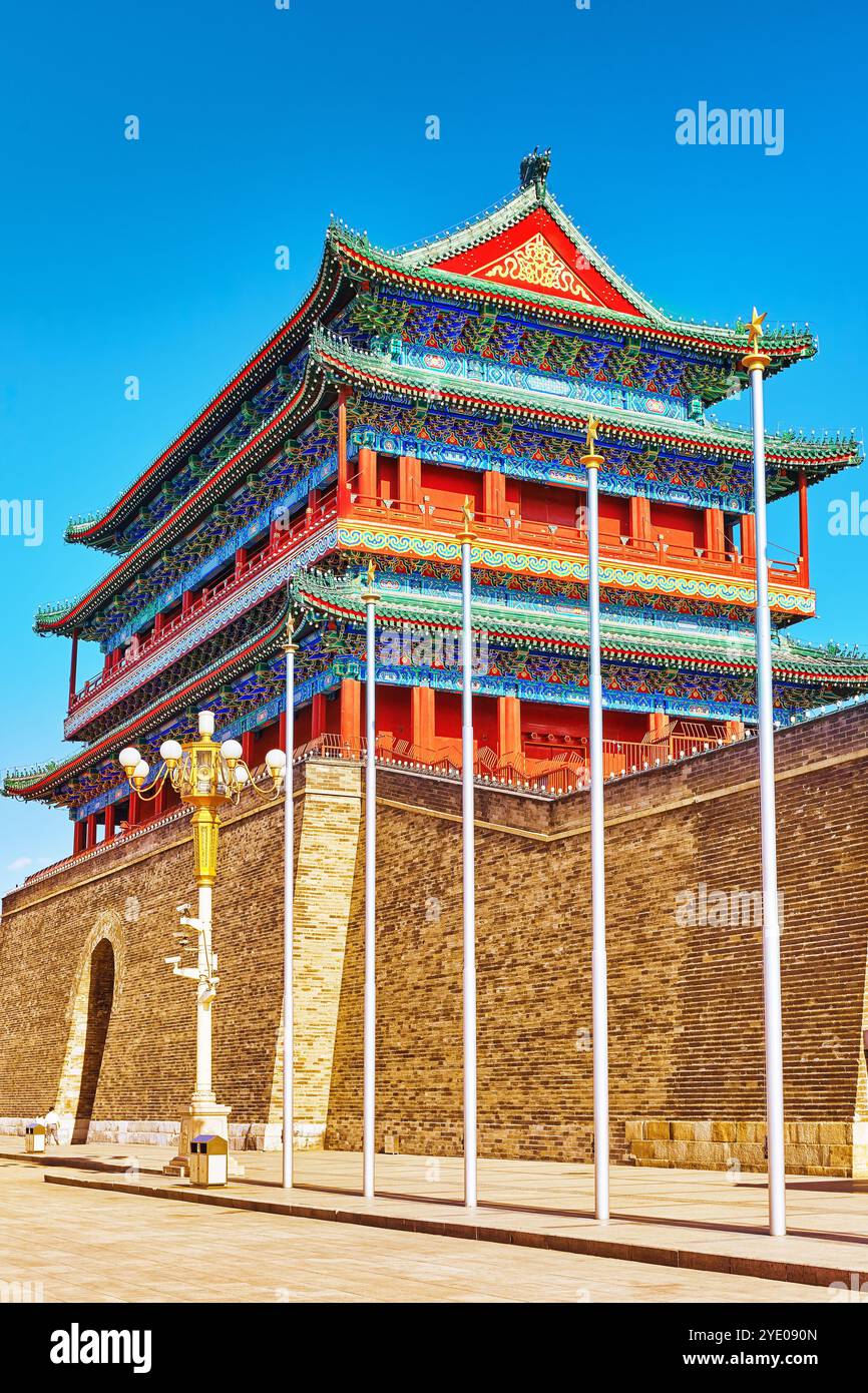 Beautiful Zhengyangmen Gate (Qianmen Gate ). This famous gate is ...