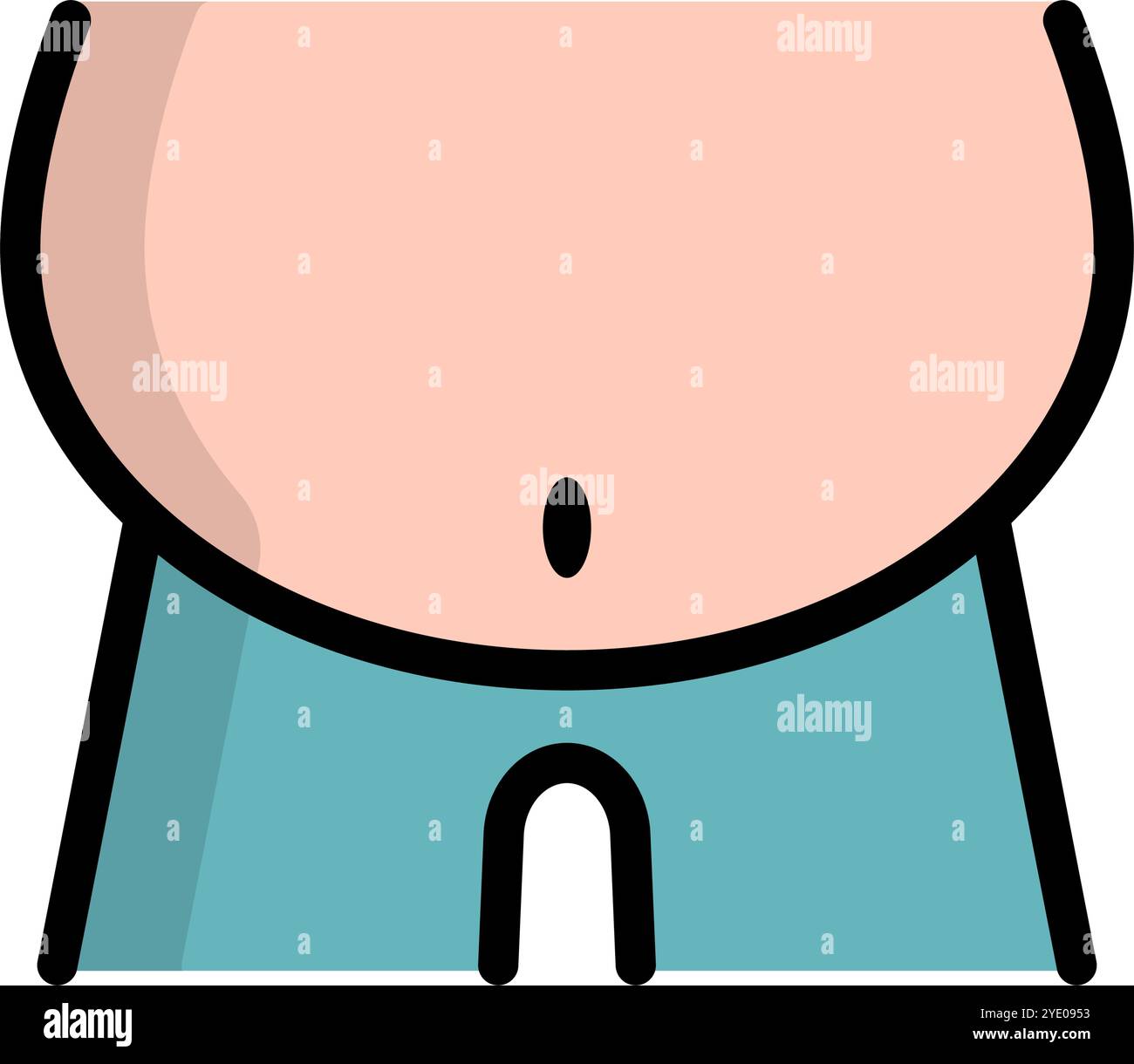 Flat design fat belly icon. Editable vector Stock Vector Image & Art ...