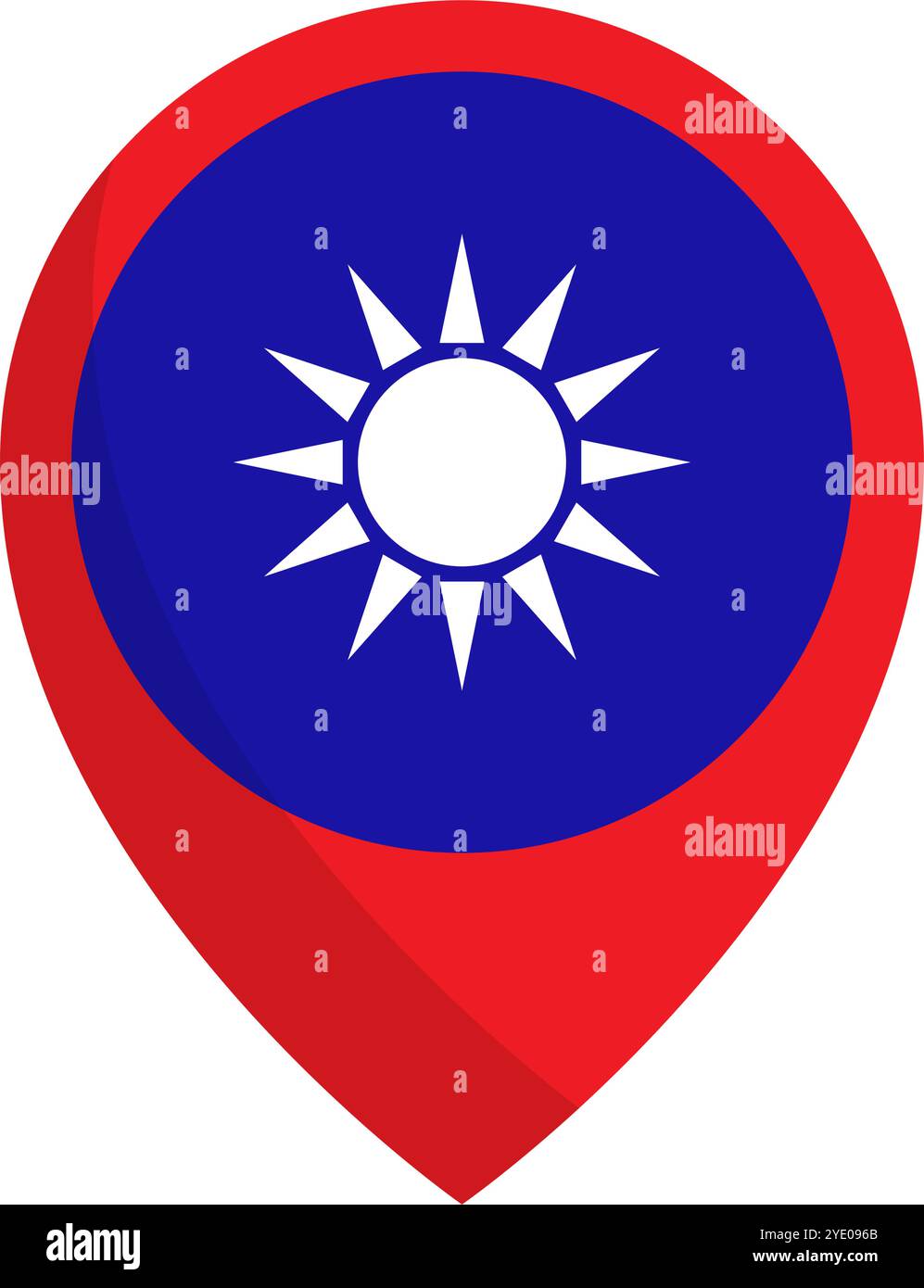 Taiwan flag map pin icon. Taiwan Travel. Editable vector Stock Vector ...