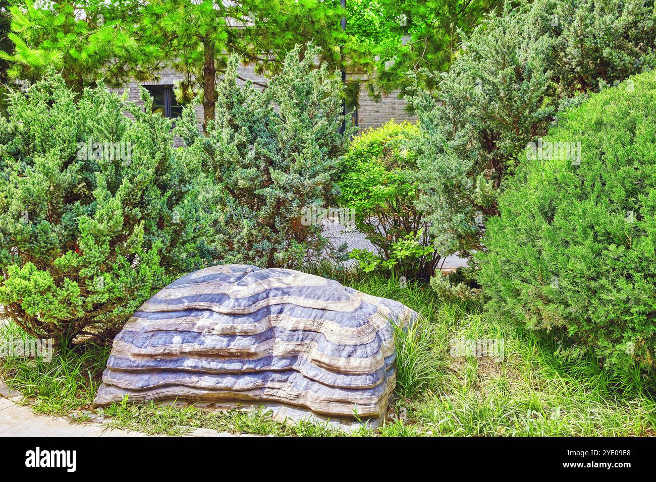 Typical Chinese garden, park with bizarre rocks. Beijing, China Stock Photo - Alamy