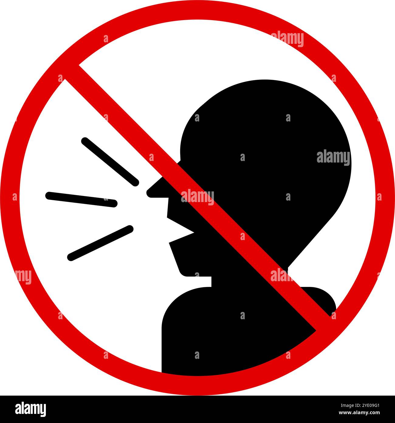 No shouting. Prohibited talking. Editable vector Stock Vector Image ...