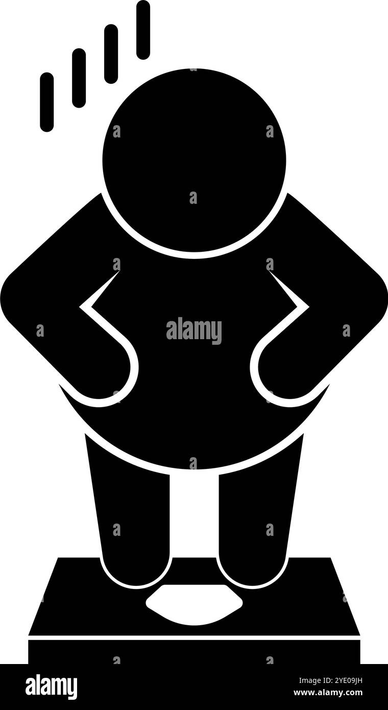 Fat person depressed on the scale. Vector Stock Vector Image & Art - Alamy
