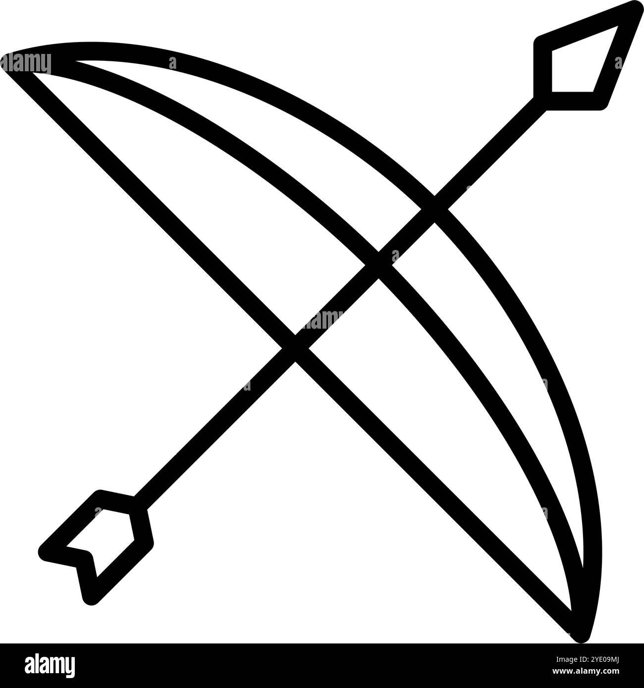 Simple bow and arrow weapon icon. Editable vector Stock Vector Image ...