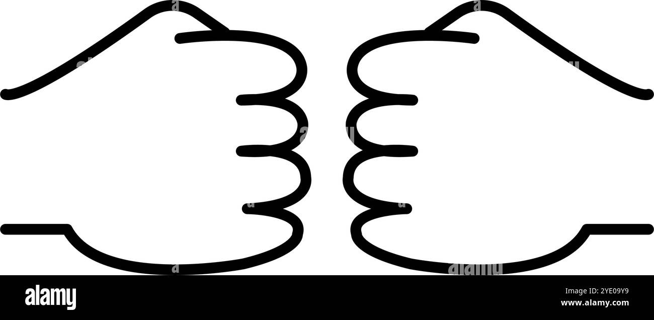 Simple fist to fist icon. Editable vector Stock Vector Image & Art - Alamy