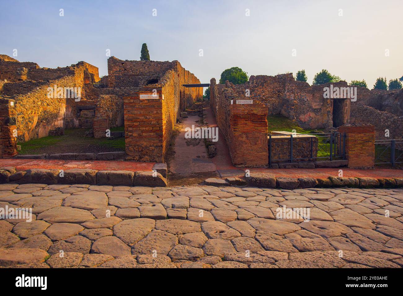 Ancient ruins of Pompei city, Naples, Italy. View of ancient city of ...