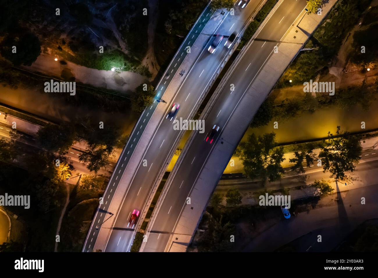 Aerial illuminated vertical night view hi-res stock photography and ...