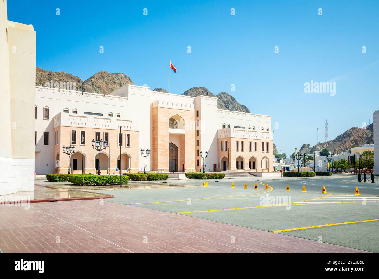 Muscat Takia old historical city center square with white traditional ...