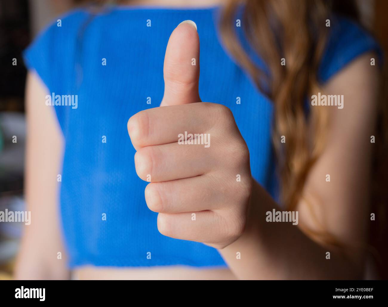 OK gesture. Female caucasian hand gestures isolated on blurred ...