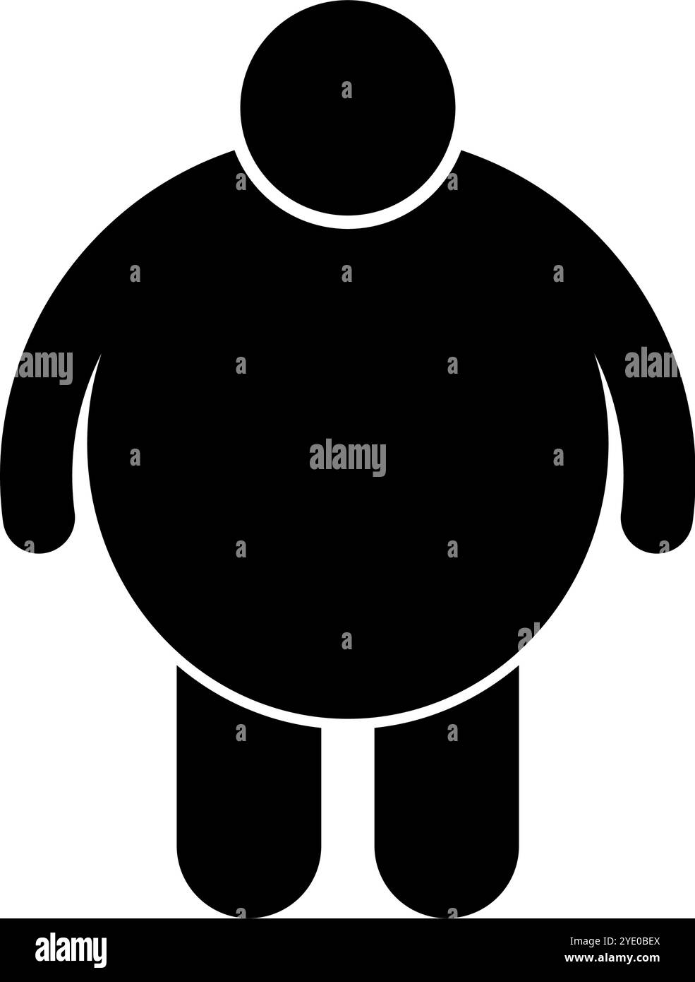 Fat person silhouette icon. Overweight. Obesity. Editable vector Stock ...