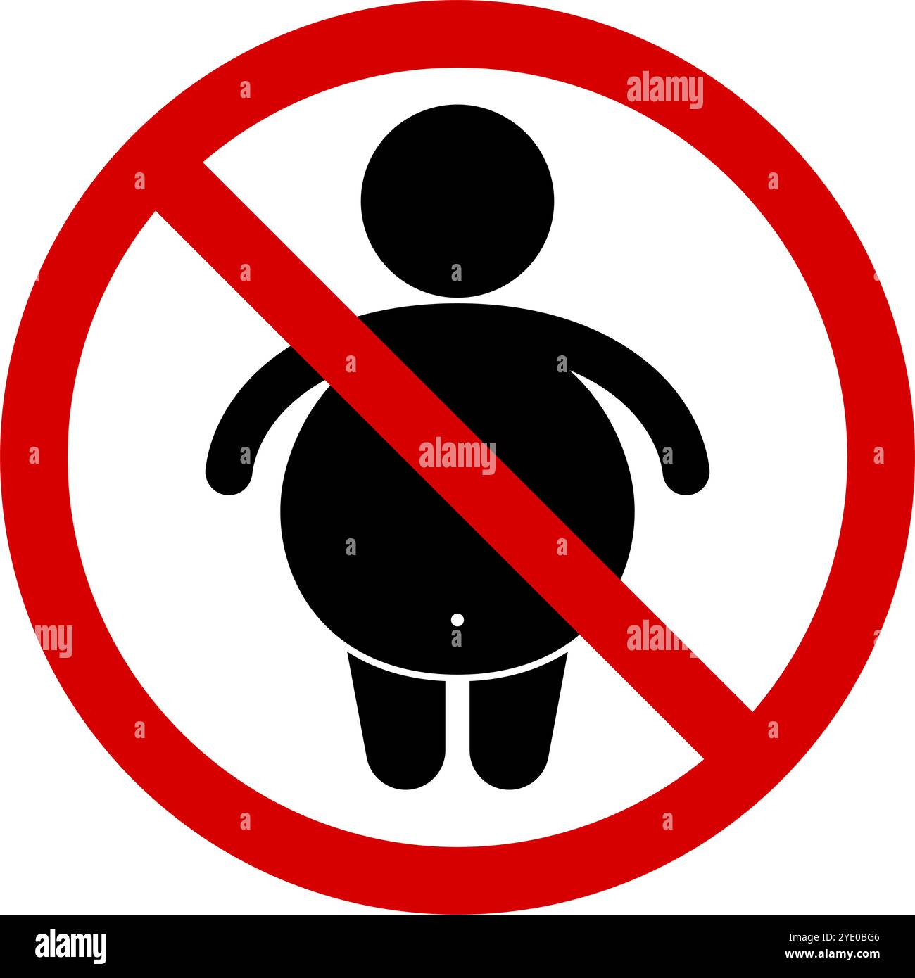 Obese prohibition or diet sign. Editable vector Stock Vector Image ...