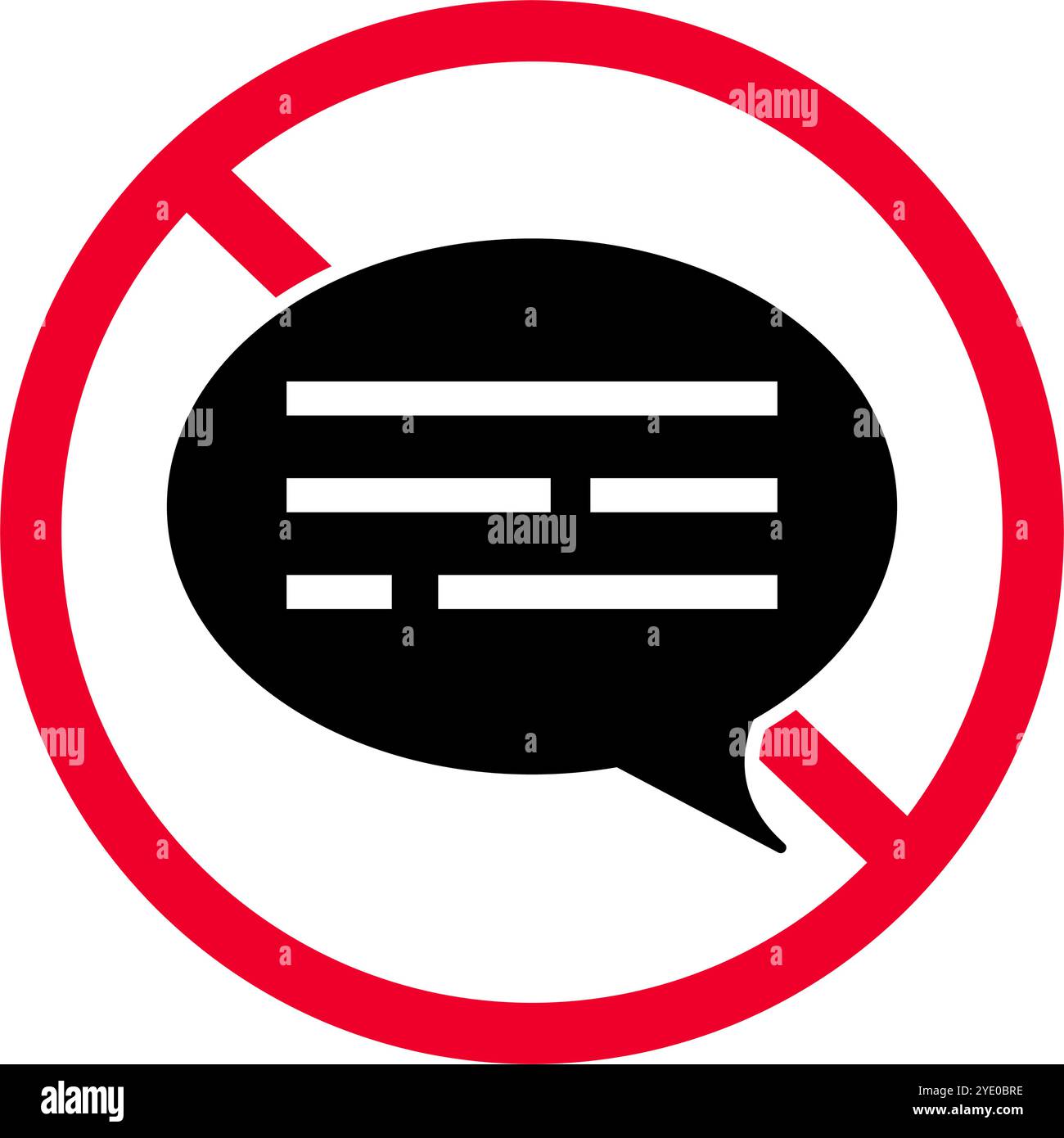 Simple no talking sign. Editable vector Stock Vector Image & Art - Alamy