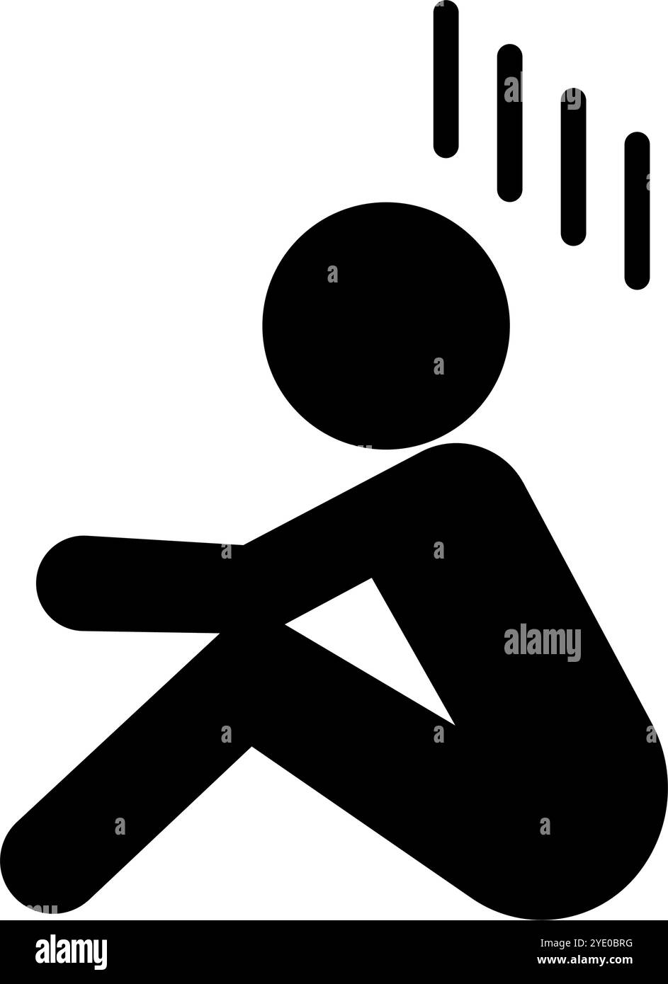 Desperate person silhouette icon. Depressed person. Editable vector ...